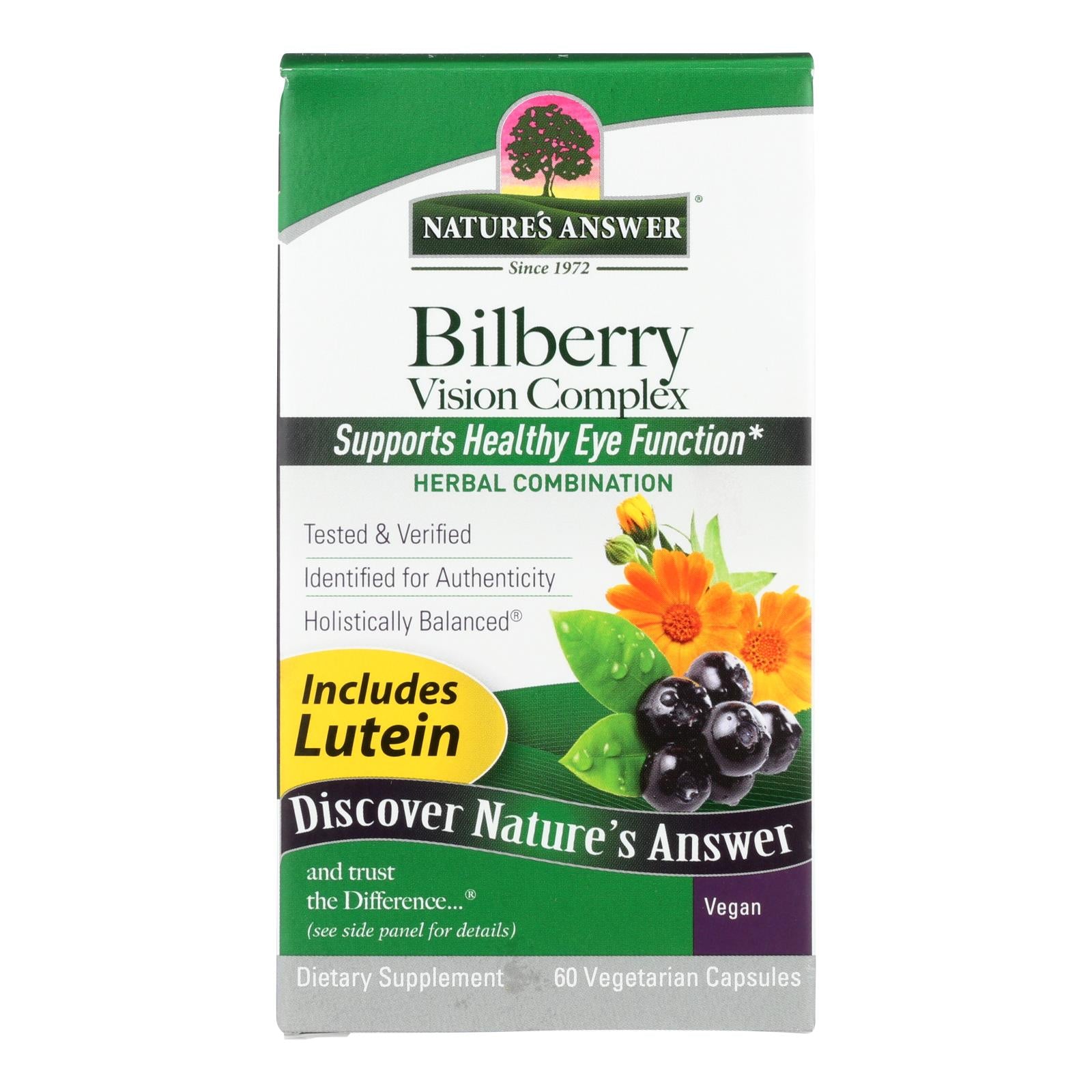 Nature's Answer Bilberry Vision Complex with Lutein - 60 Vcaps