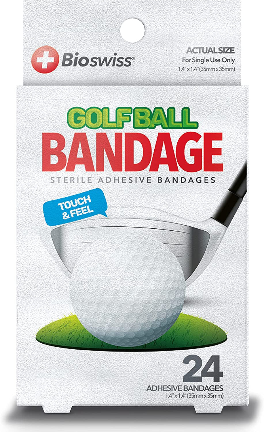 Golf Ball Shaped Fun Bandages – 24 Pack, Latex-Free