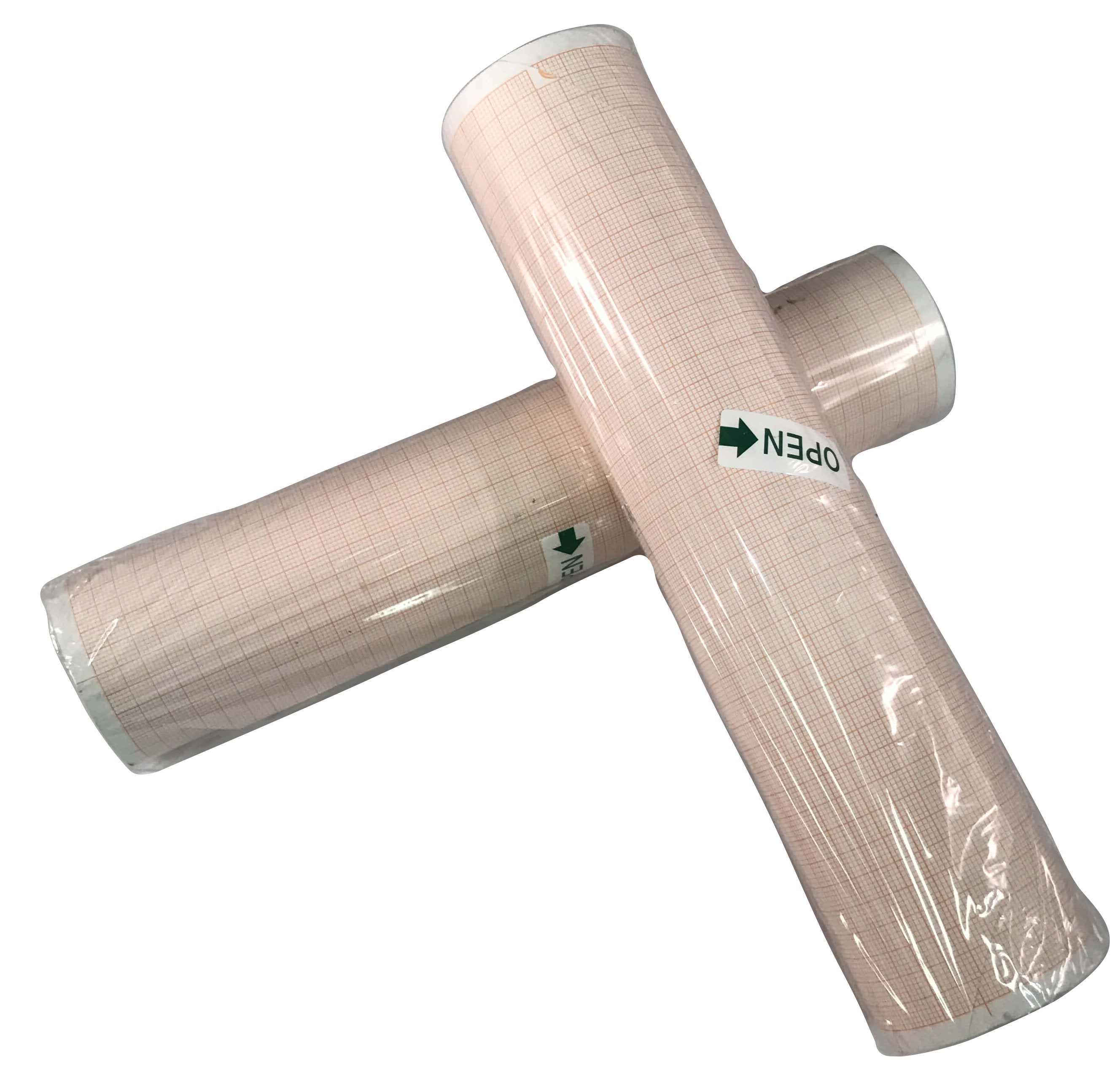 ECG Recording Chart Paper Roll – Red Grid, 215 mm x 13 ft, 10 Rolls