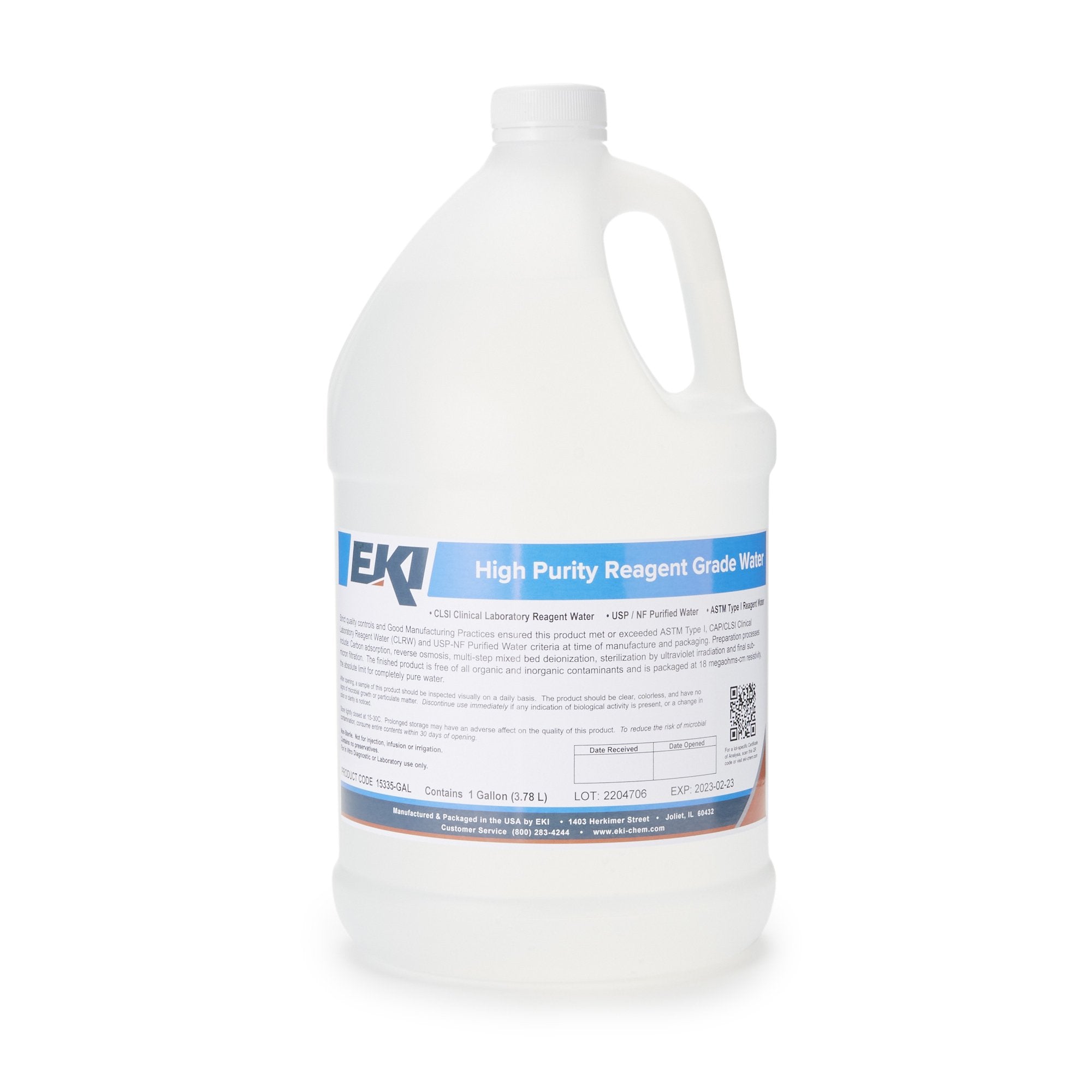 Chemistry Reagent Deionized Water Reagent Grade / ASTM Type
