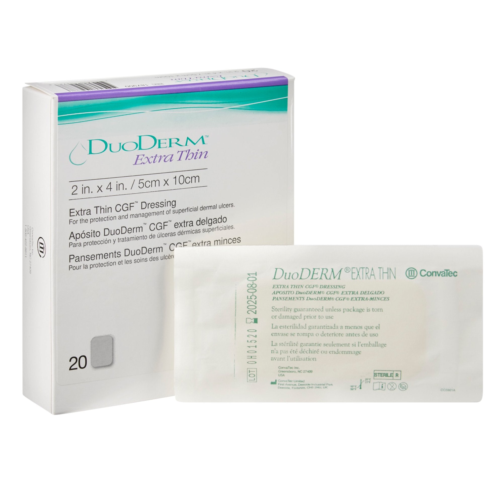 DuoDERM Extra Thin CGF Hydrocolloid Dressing – 2" × 4" Adhesive Film ...