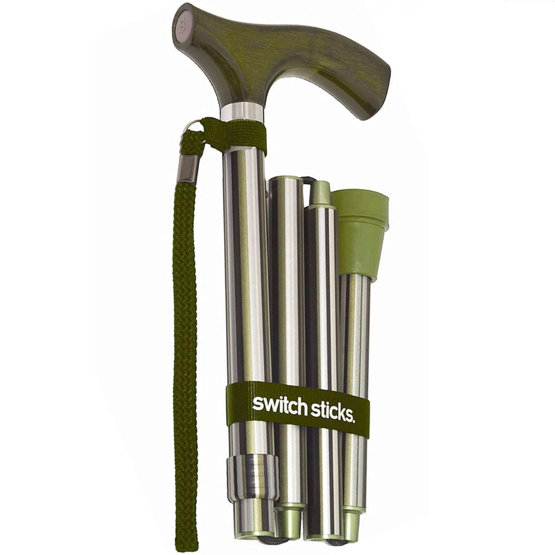 Folding Cane Switch Sticks® Aluminum 32–37 Inch Height Huntington Print