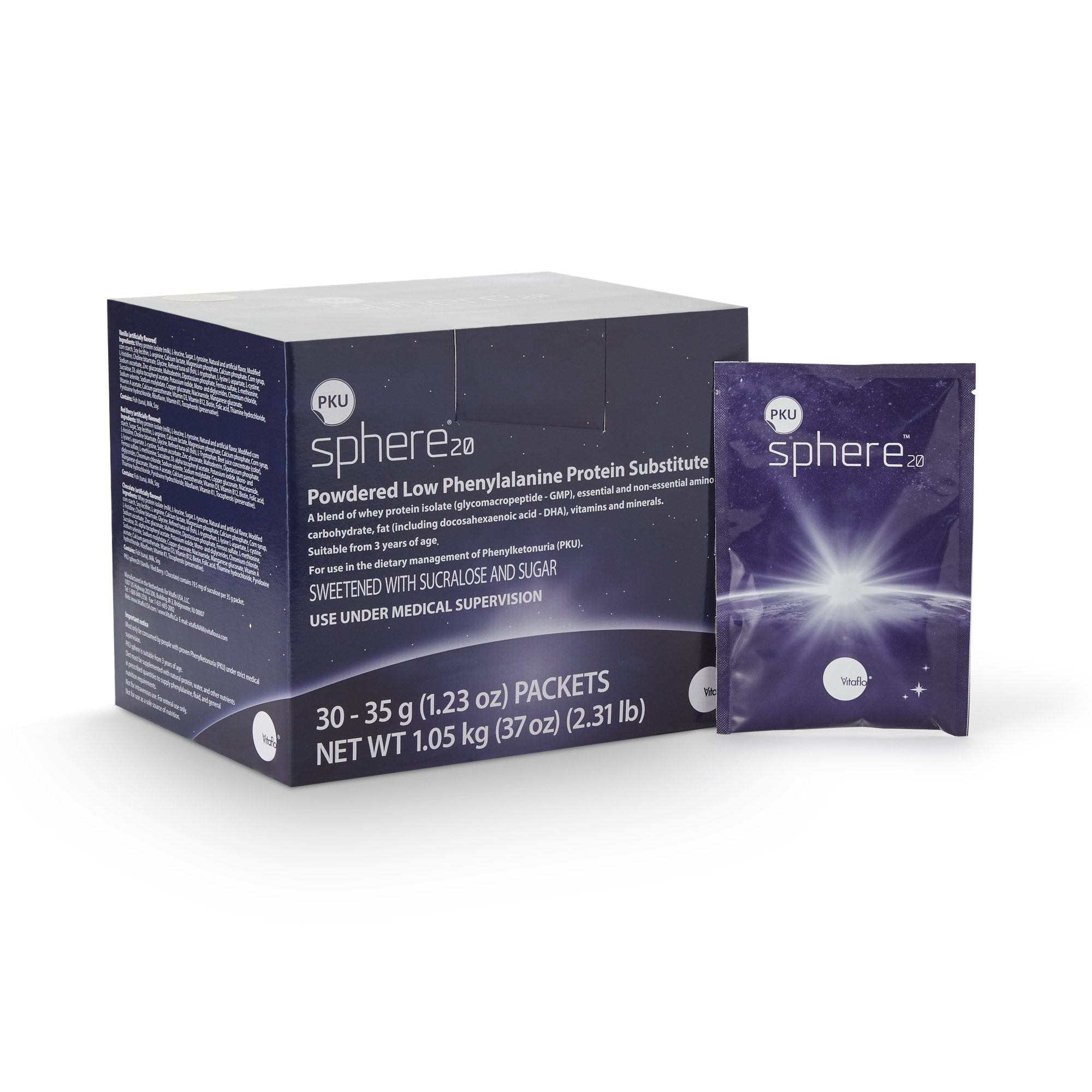 Oral Supplement PKU sphere 20 Vanilla Flavor Powder 35 Gram